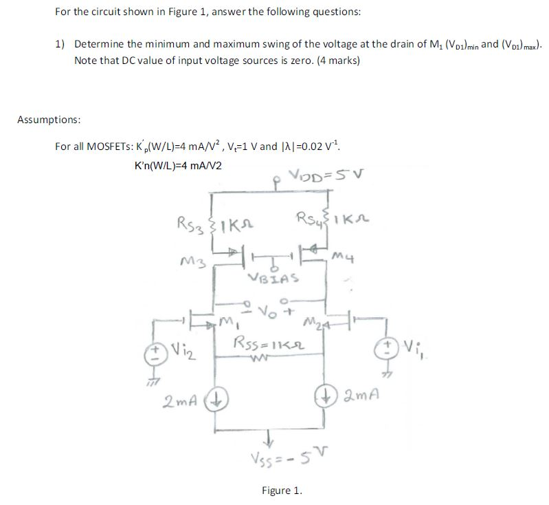 Solved For the circuit shown in Figure 1, answer the | Chegg.com
