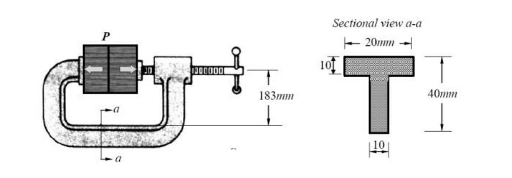 Solved The screw clamp shown in the figure applies a P = 500 | Chegg.com