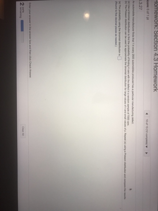 Solved Homework Section 4 3 Homework Core 0 Of 1 Pt 3 27