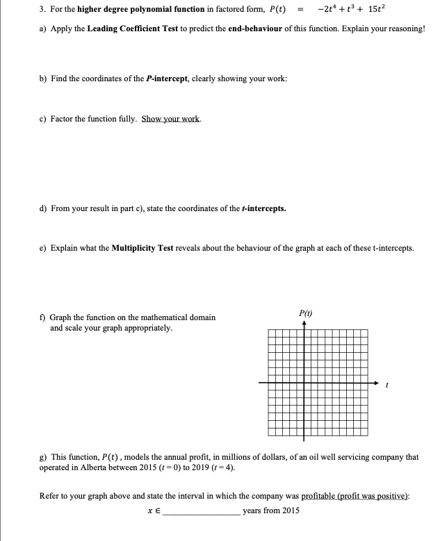 Solved 3. For the higher degree polynomial function in | Chegg.com