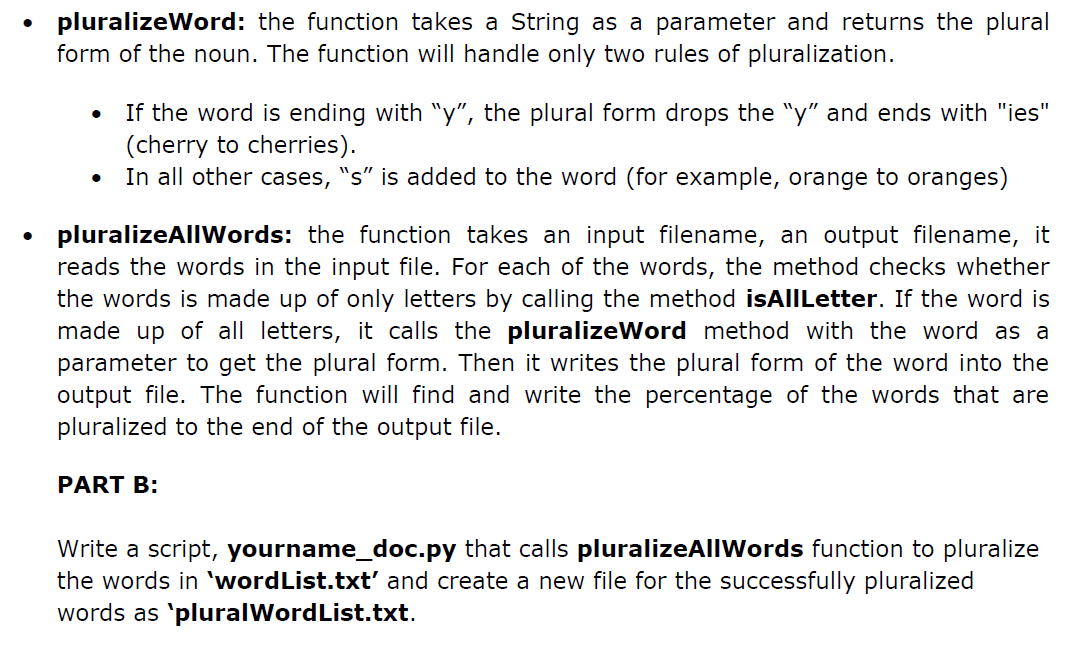 Solved PART A: An input file named wordList.txt contains | Chegg.com