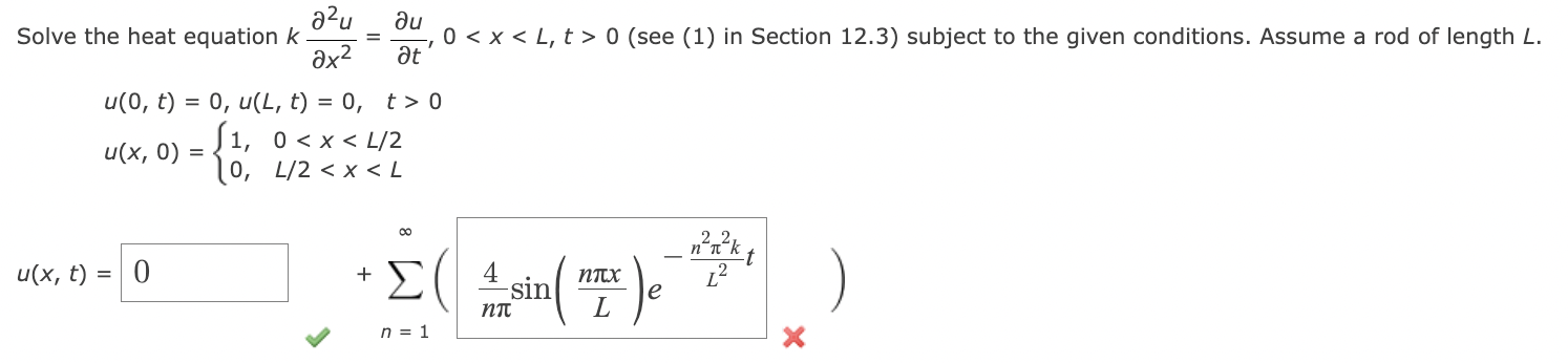 Solved by an EXPERT Solve the heat equation | Chegg.com
