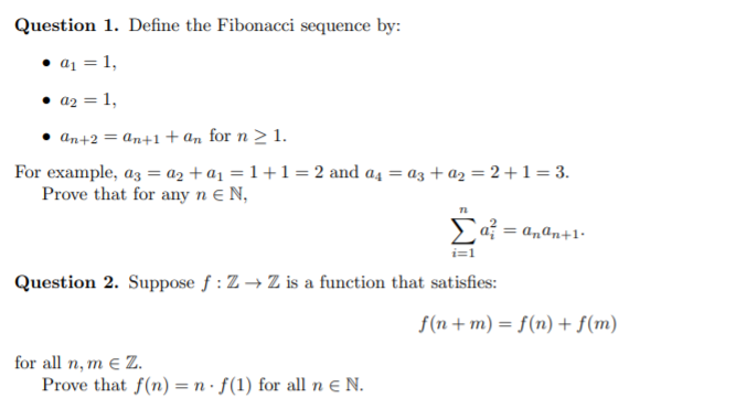 Solved Question 1. Define the Fibonacci sequence by: • Q1 = | Chegg.com