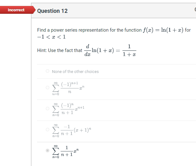 Find a power series representation for the function | Chegg.com