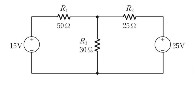 Solved The circuit is composed of two voltage sources and | Chegg.com