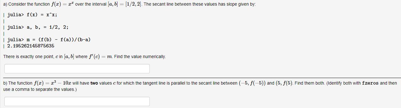 Solved a) Consider the function f(x)=xx over the interval | Chegg.com