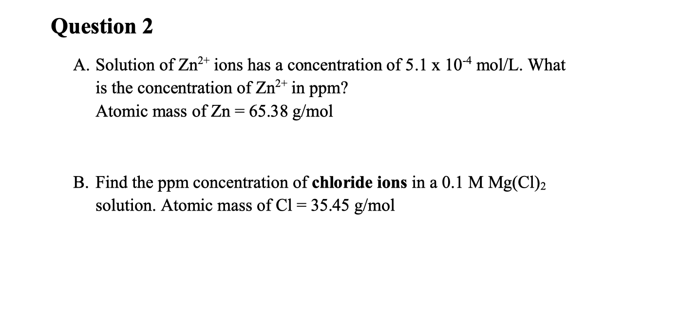 Solved Question 1 A. The concentration of LiCl solution is | Chegg.com