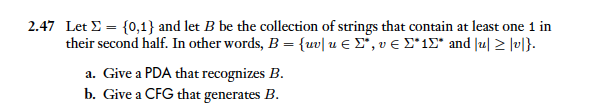 Solved 2.47 Let Σ={0,1} and let B be the collection of | Chegg.com