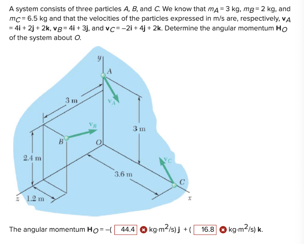 Solved A system consists of three particles A,B, and C. We | Chegg.com
