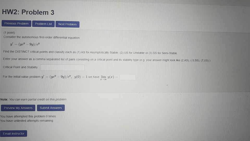 Solved HW2: Problem 3 Previous Problem Problem List Next | Chegg.com