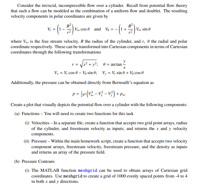 Consider the inviscid, incompressible flow over a | Chegg.com