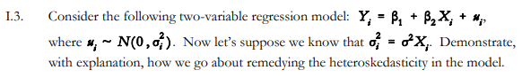 Solved 1.3. Consider the following two-variable regression | Chegg.com