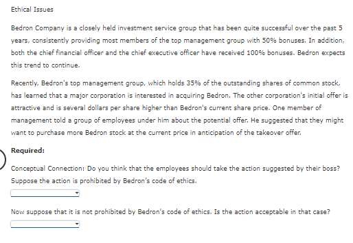 Solved Bedron Company is a closely held investment service | Chegg.com