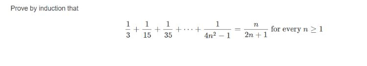 Solved Prove by induction that 1 + 1 15 + 1 35 +... + 1 4n2 | Chegg.com