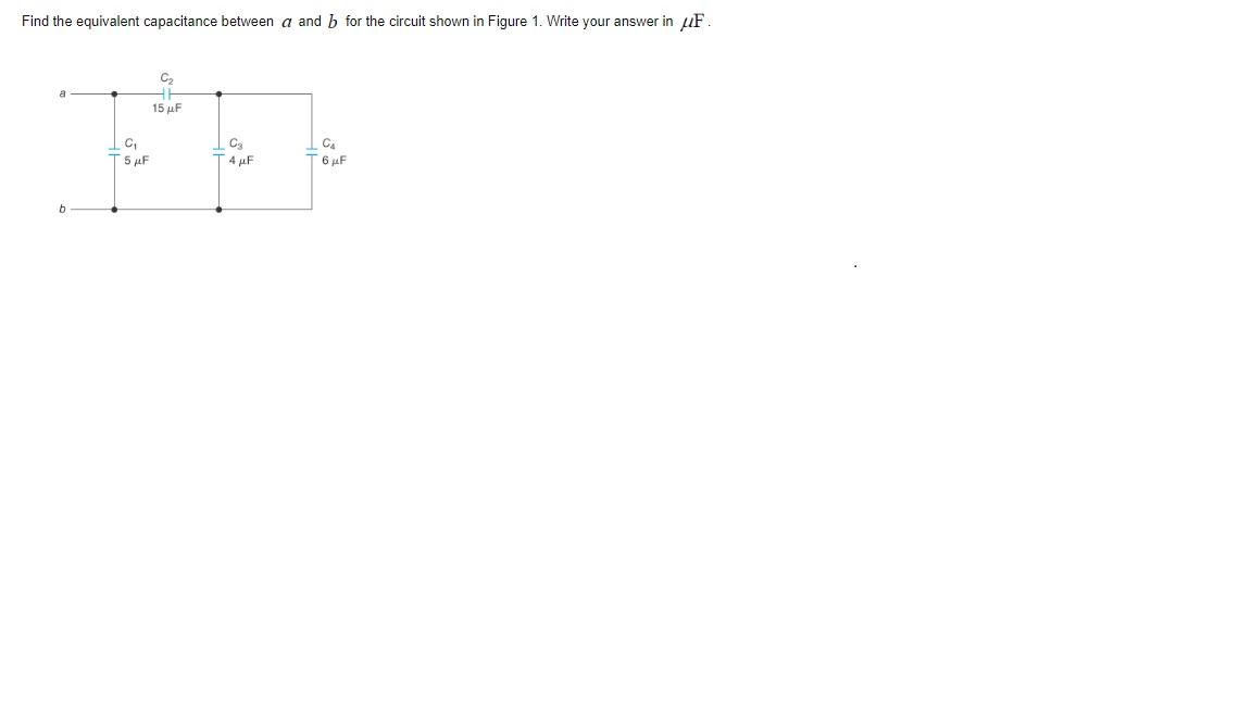 [solved] Find The Equivalent Capacitance Between A