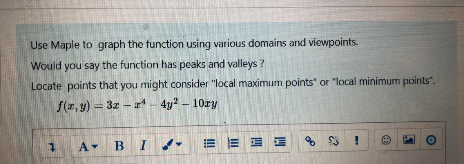 Solved Use Maple to graph the function using various domains | Chegg.com