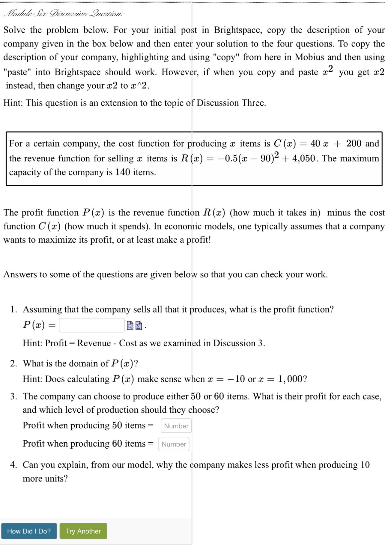 Solved Module Six Discussion Question: Solve the problem | Chegg.com