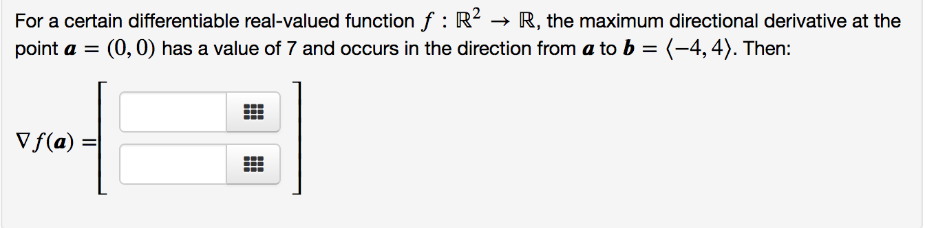 Solved For a certain differentiable real-valued function f : | Chegg.com