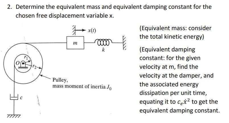 Solved m 2. Determine the equivalent mass and equivalent | Chegg.com