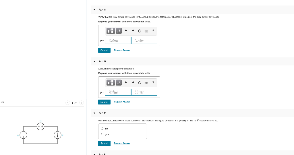 Solved Part Verty that the total power developed in the | Chegg.com