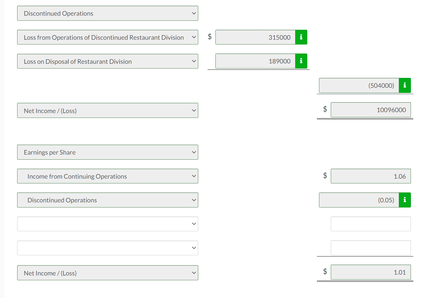 Solved Finley Corporation had income from continuing | Chegg.com