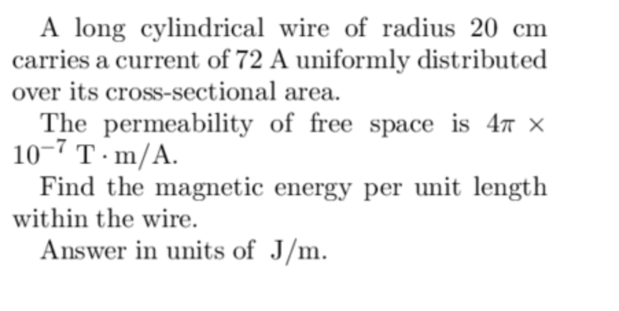 Solved A long cylindrical wire of radius 20cmcarries a | Chegg.com