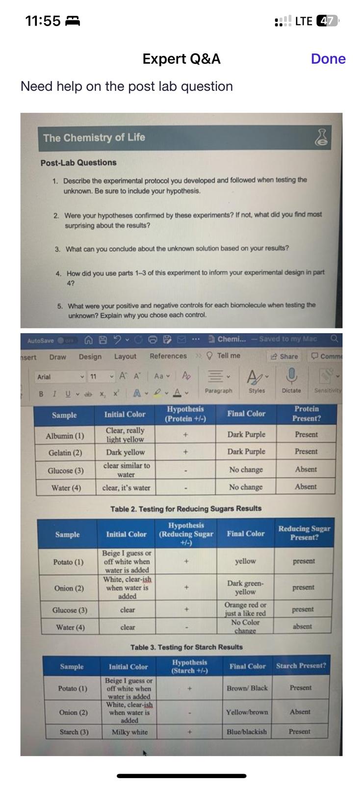 Solved Need help on the post lab question The Chemistry of | Chegg.com Solved Need help on the post lab question The Chemistry of | Chegg.com