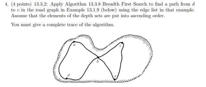 Solved 1. (4 points) 13.3.2: Apply Algorithm 13.3.8 Breadth | Chegg.com