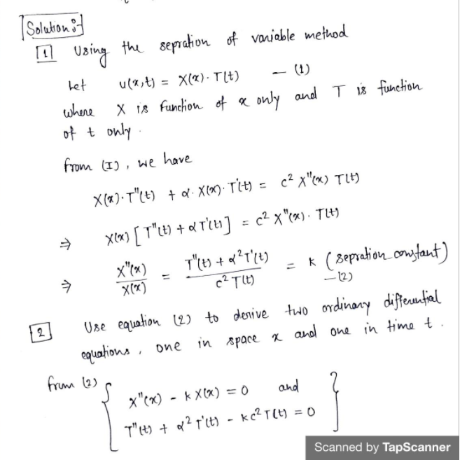 Solved Separation of variables Consider the linear partial | Chegg.com