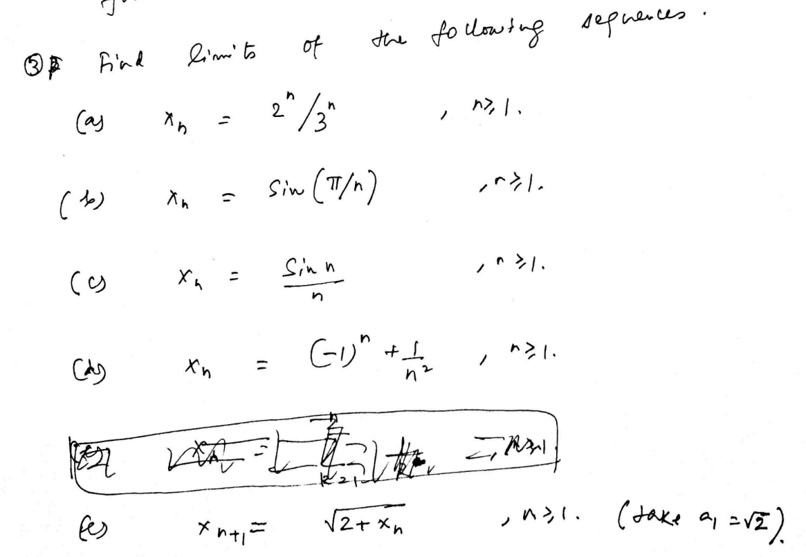 Solved (3) ﻿Find limits of the following | Chegg.com
