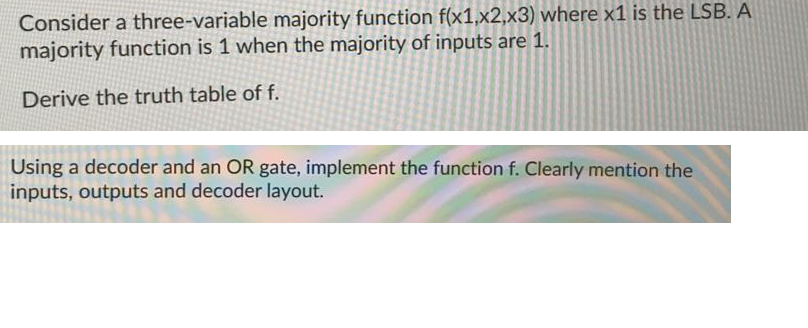 Solved Consider a three-variable majority function | Chegg.com