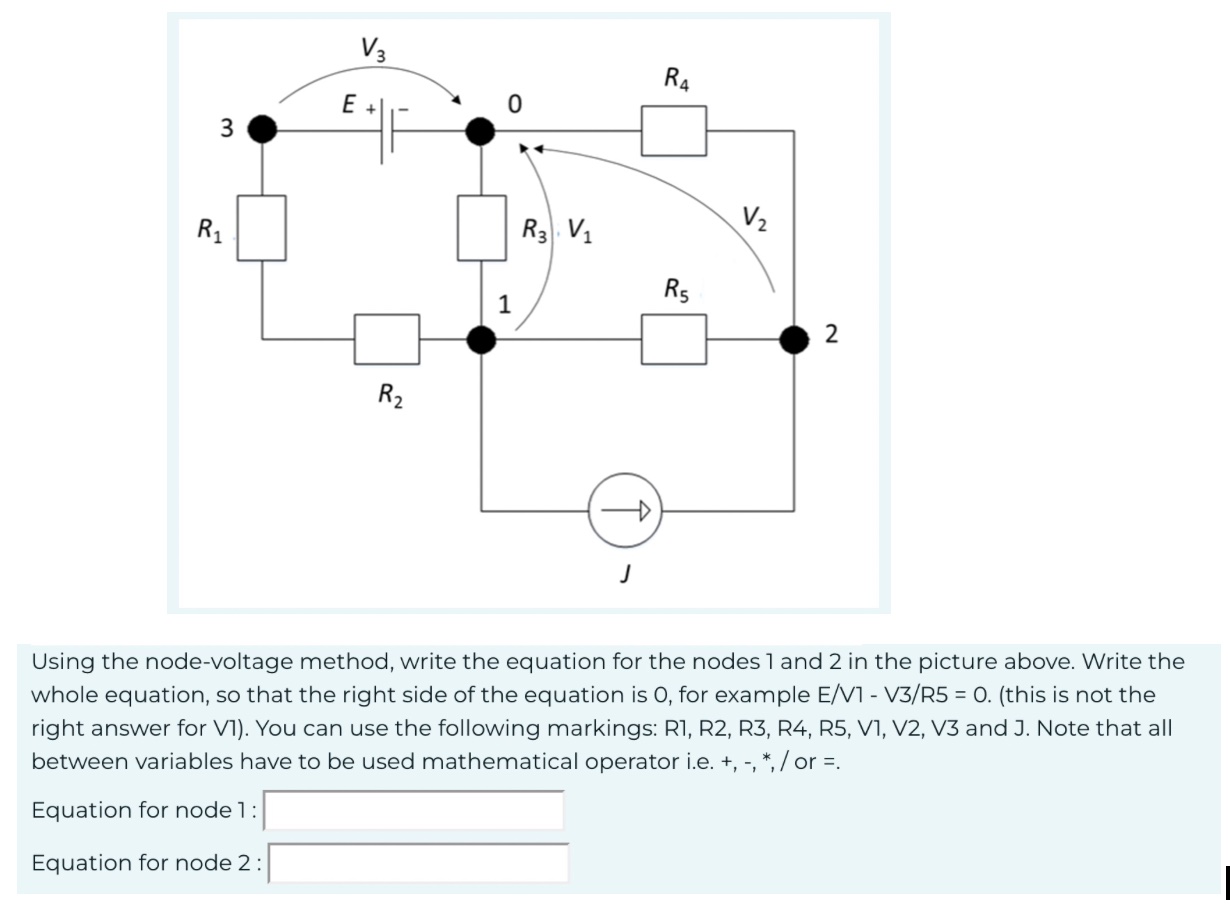Solved Using the node-voltage method, write the equation for | Chegg.com