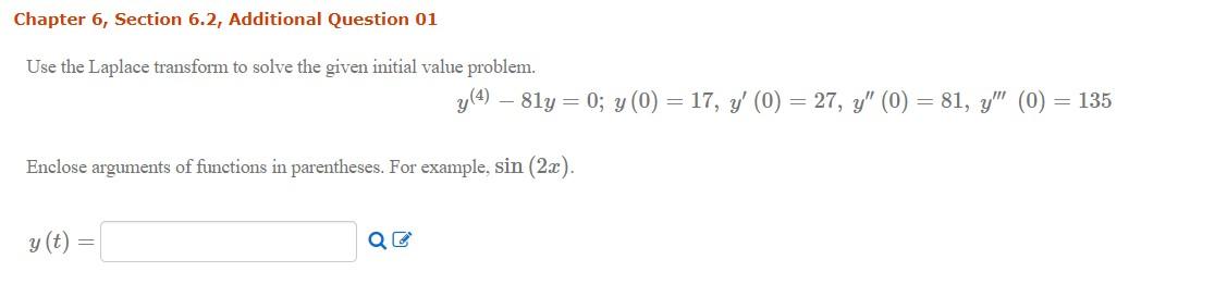 Solved Chapter 6, Section 6.2, Additional Question 01 Use | Chegg.com
