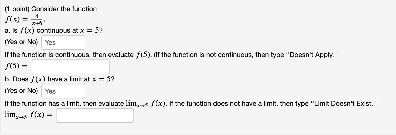 Solved (1 point) Consider the function f(x) = 246 a. Is f(x) | Chegg.com