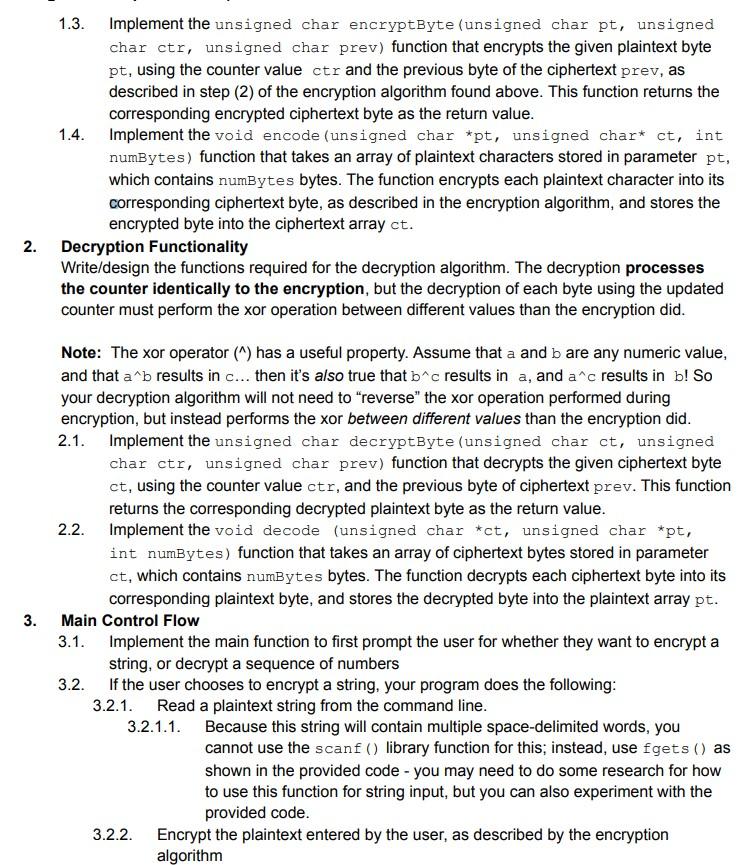 Solved 1. Encryption Functionality 1.1. Implement the getBit | Chegg.com