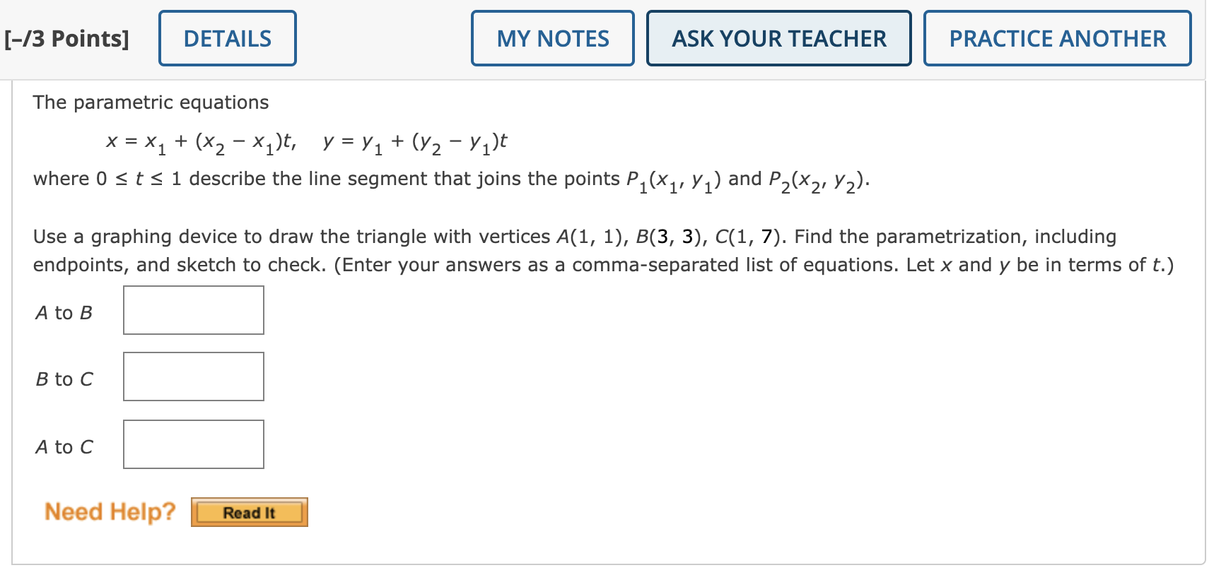 Solved Use a graphing device to draw the triangle with | Chegg.com