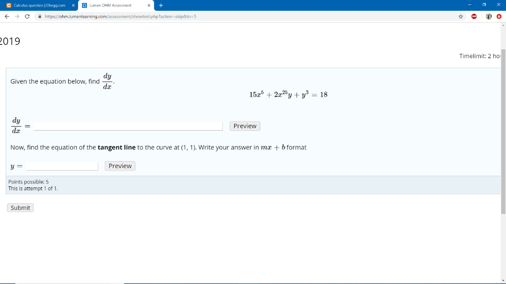Solved C Calculus question l Cheggoom Lumen OHM Assessment | Chegg.com