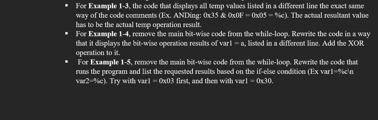 Solved - For Example 1-3, the code that displays all temp | Chegg.com