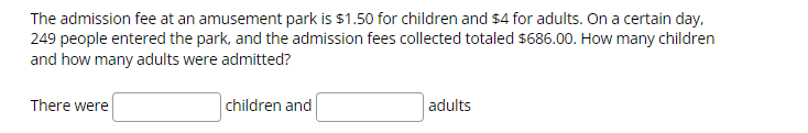 Solved The admission fee at an amusement park is $1.50 for | Chegg.com