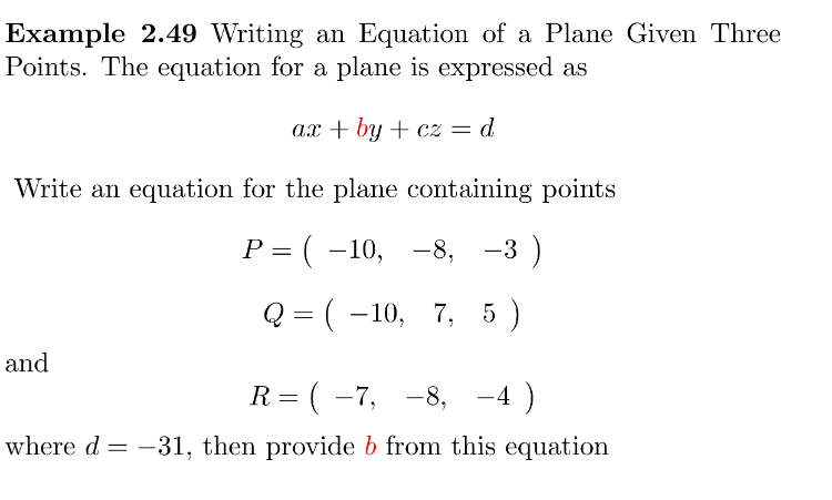Solved Example 2.49 ﻿Writing an Equation of a Plane Given | Chegg.com