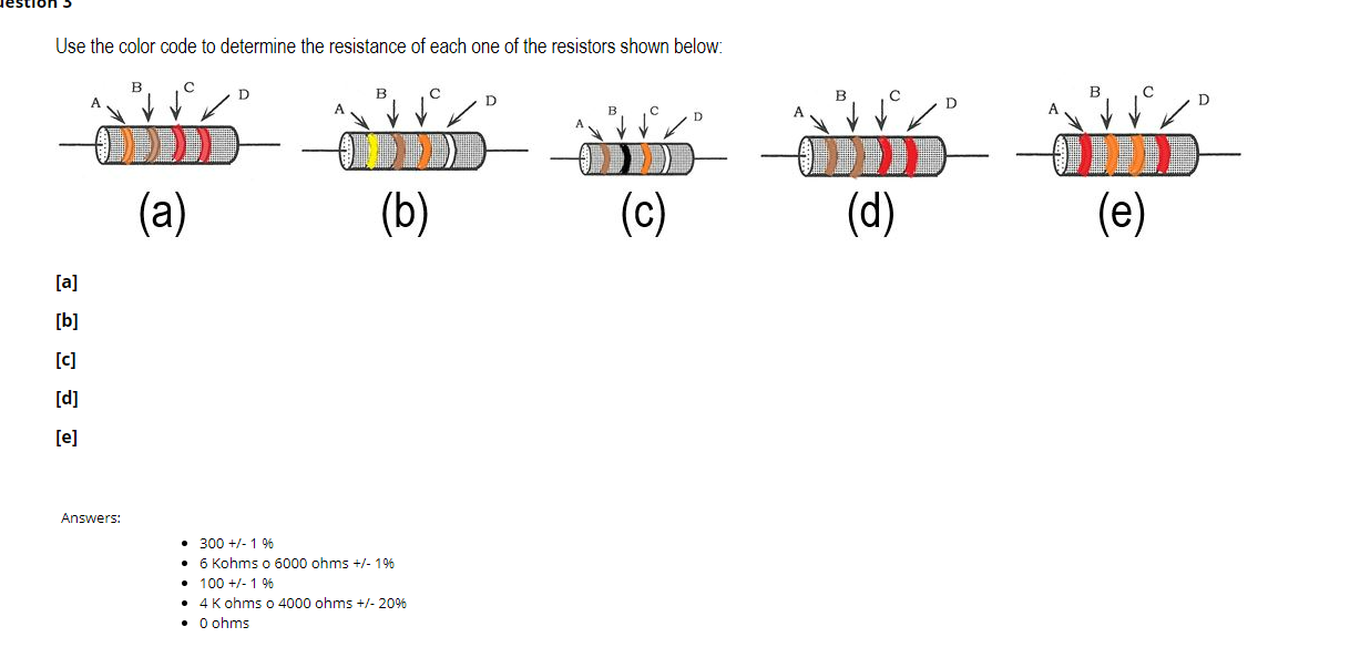 Solved Use the color code to determine the resistance of | Chegg.com