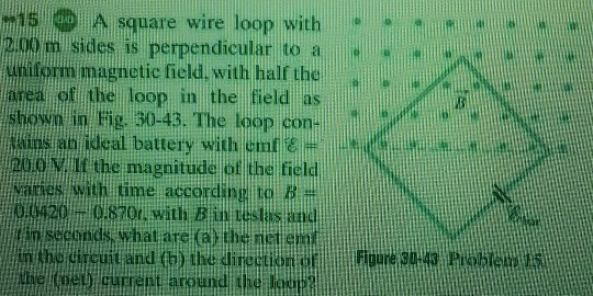Solved 15 db A square wire loop with 2.00 m sides is | Chegg.com
