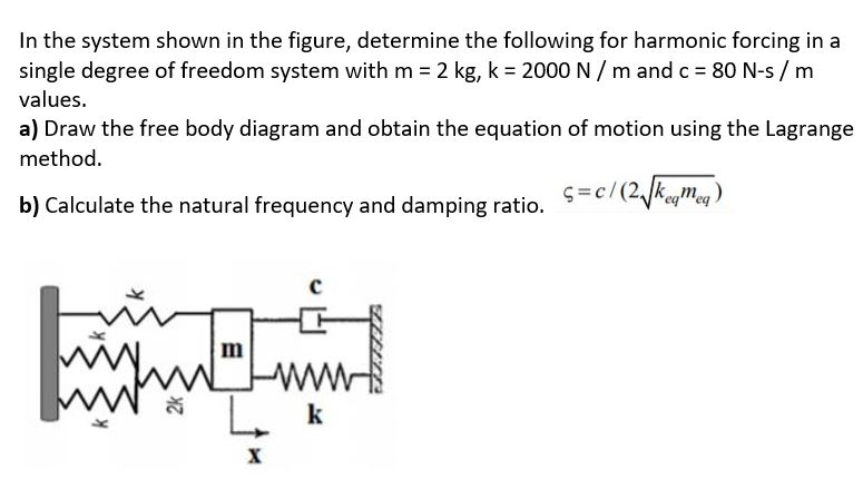 Solved In the system shown in the figure, determine the | Chegg.com
