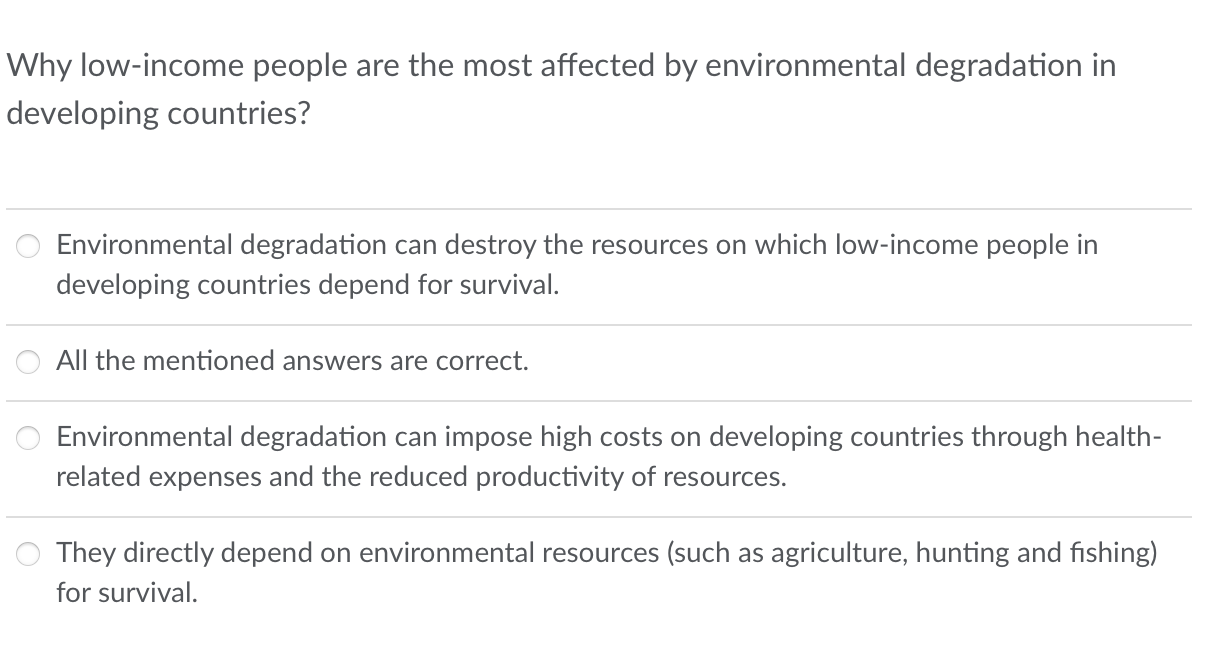 Solved Why low-income people are the most affected by | Chegg.com