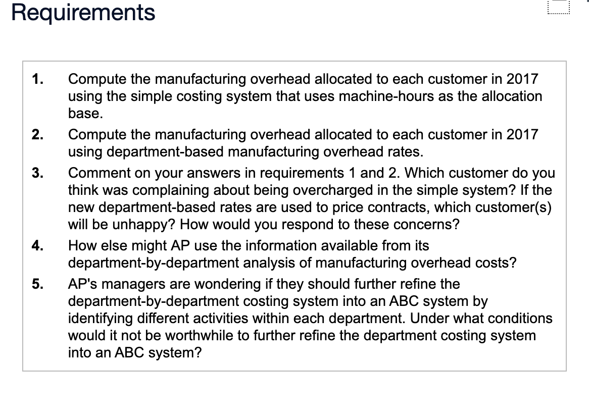 Solved Automotive Products (AP) designs and produces | Chegg.com