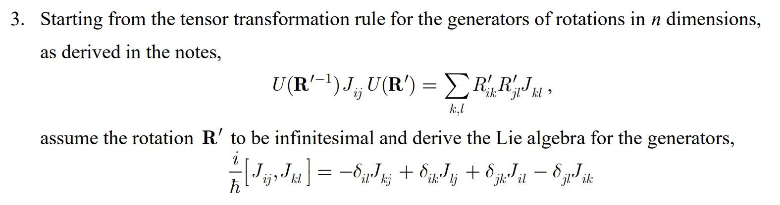 Solved n 3. Starting from the tensor transformation rule for | Chegg.com