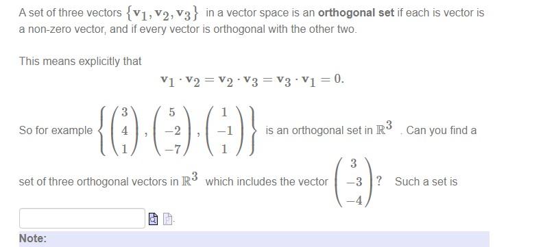Solved A set of three vectors {V1, V2, v3} in a vector space | Chegg.com
