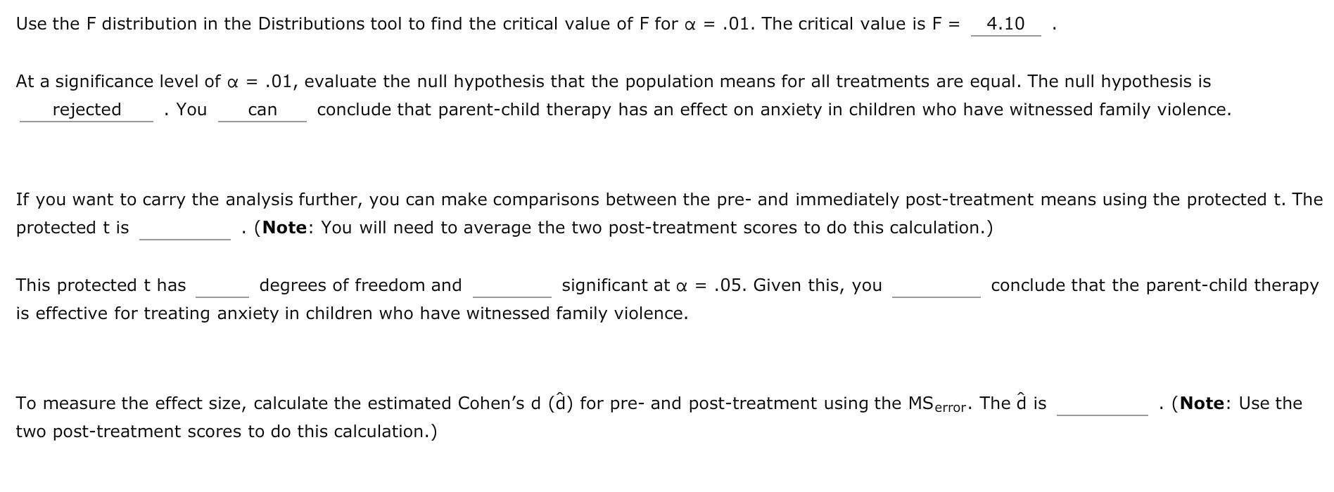 Solved 5. Effect size and multiple comparisons with | Chegg.com