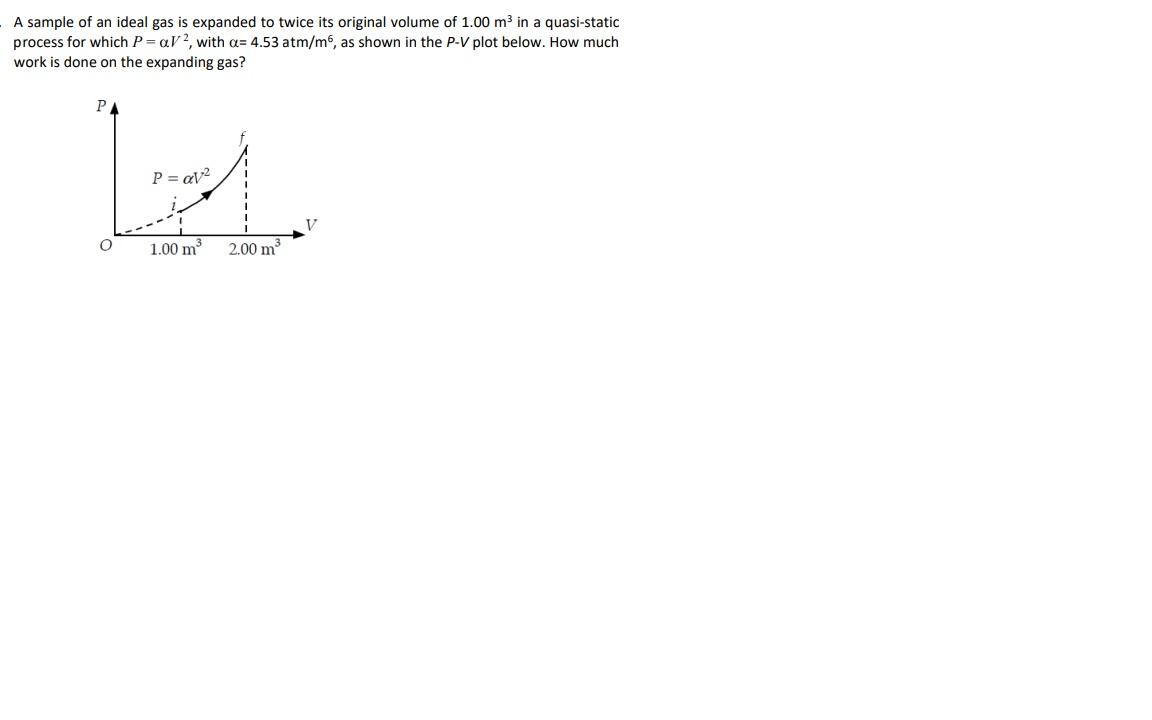 Solved A sample of an ideal gas is expanded to twice its | Chegg.com