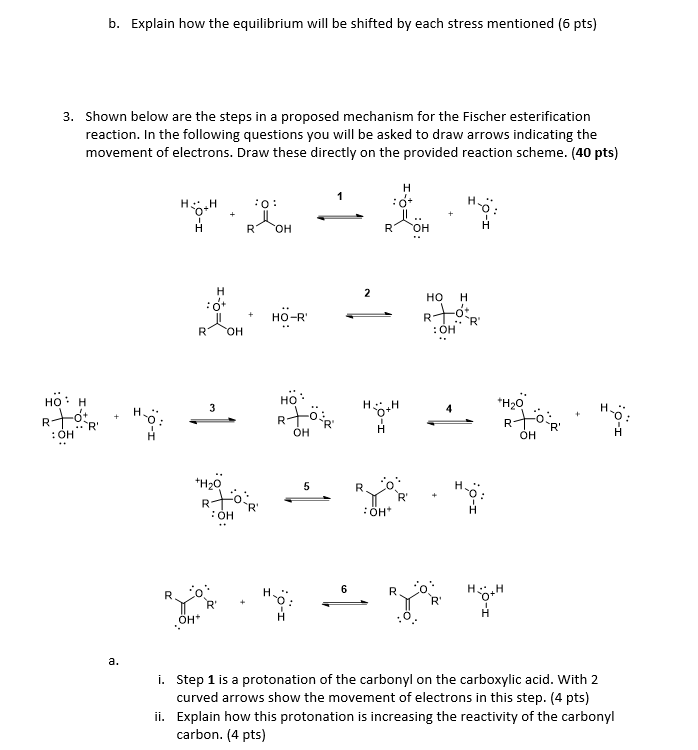 Solved 1. Following the general esterification reaction, | Chegg.com